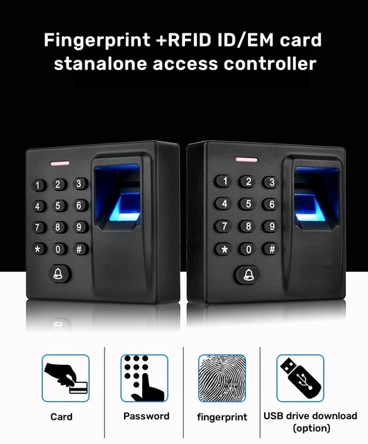 FINGERPRINT DOOR ACCESS Controller ID Card Reader + Password New mini ...