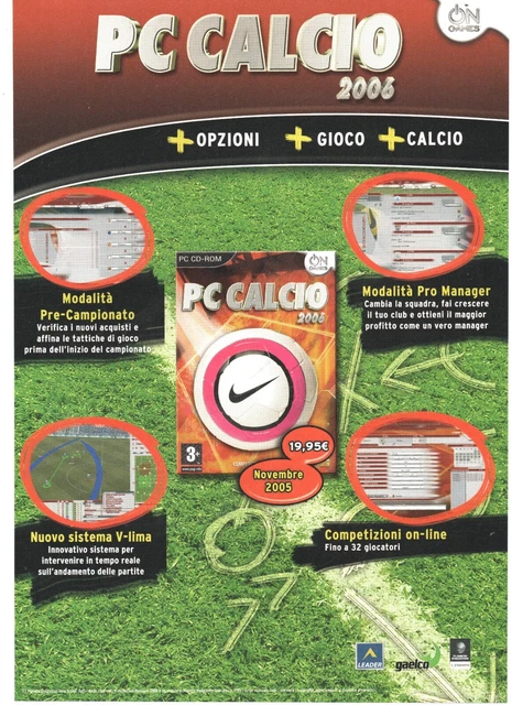 PC CALCIO 2006 Pubblicità PC Italian Magazine Advertising 30x20 cm EUR ...