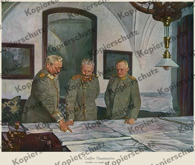 FARBBILD GHQ HAUPTQUARTIER Pless Schlesien Pszczyna Wilhelm II U-Boot ...