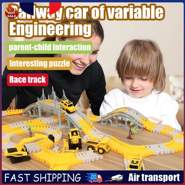 ASSEMBLED RACE RAIL Track Interactive Construction Car Toy Kit for Kids ...