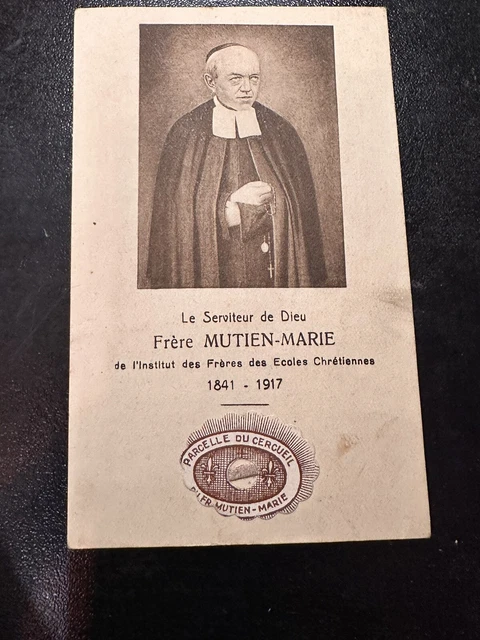 RARE PARCELLE DU Cercueil Du Frere Mutien-Marie Relique Relic Reliquary ...