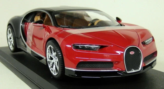 MAISTO 1/18 SCALE - Bugatti Chiron Red Black Supercar Diecast Model Car ...
