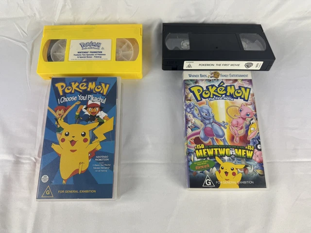 2X VINTAGE VHS Pokemon Pikachu Nintendo Promotion & The First Movie EXC ...