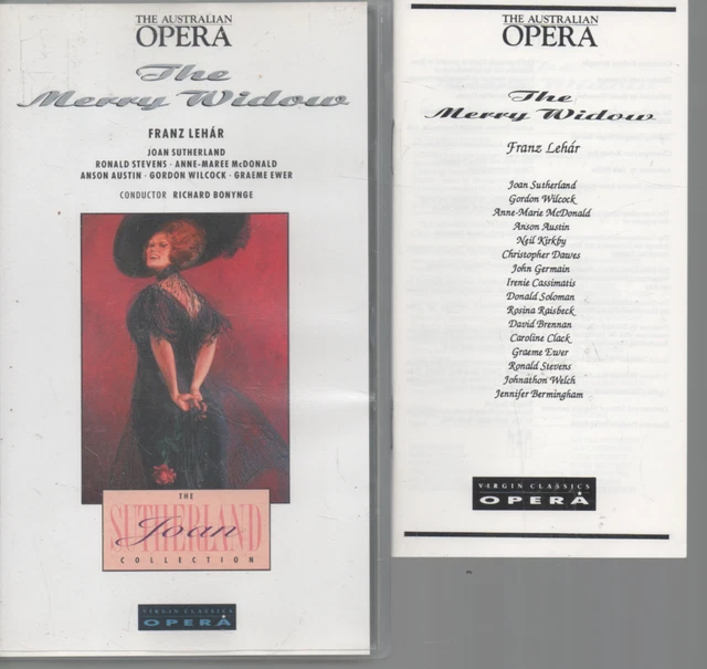 AUSTRALIAN OPERA MERRY Widow Joan Sutherland Vhs Video With Booklet £10 ...
