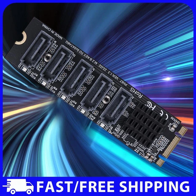 M.2 MKEY PCI-E Riser Card M.2 To SATA 3.0 Expansion Card Adapter Card ...