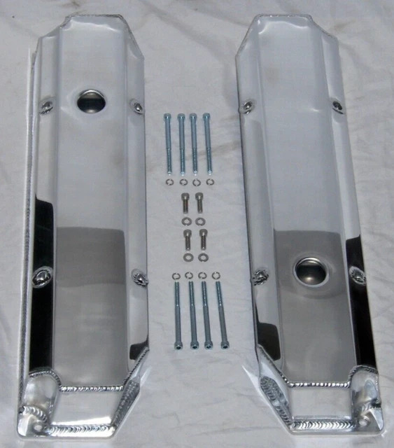 POLISHED FABRICATED ALUMINUM Valve Covers for Big Block Mopar 383 400 ...