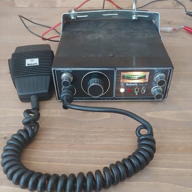 VINTAGE ROBERTS RCB-55 Transceiver CB Car Radio Japan, w/ Mic Tested ...