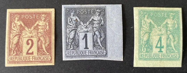 COLONIES GÉNÉRALES - Type Sage n°25 / 37 / 38 - 3 Val. Non Dentelées ...