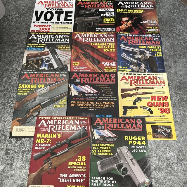 VINTAGE NRA AMERICAN Rifleman Magazine lot, Full Year 1996- 11 issues ...