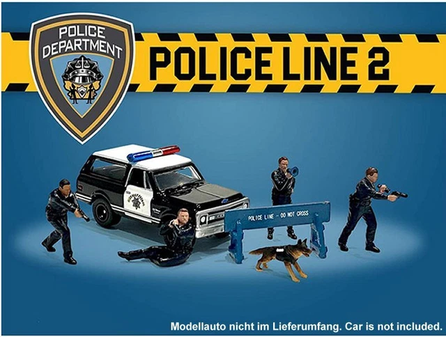 POLICE LINE 2 Figure Set of 6 pieces - limited - American Diorama 1:64 ...