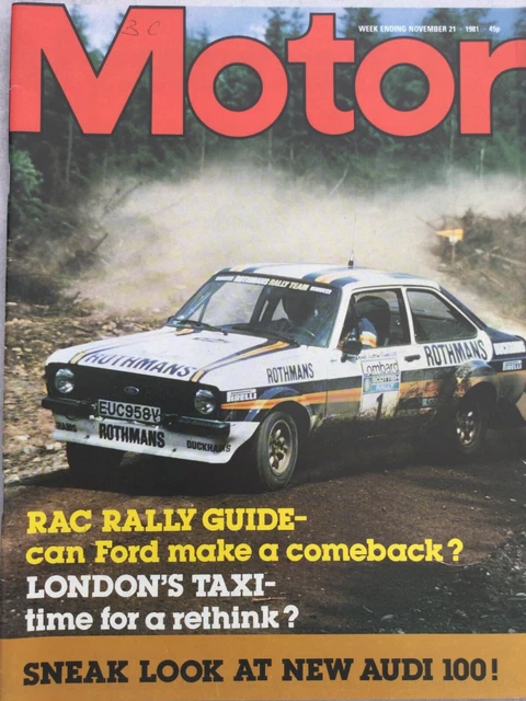 MOTOR MAGAZINE - 21 November 1981 - BMW 528i, Audi 100, RAC Rally Guide ...