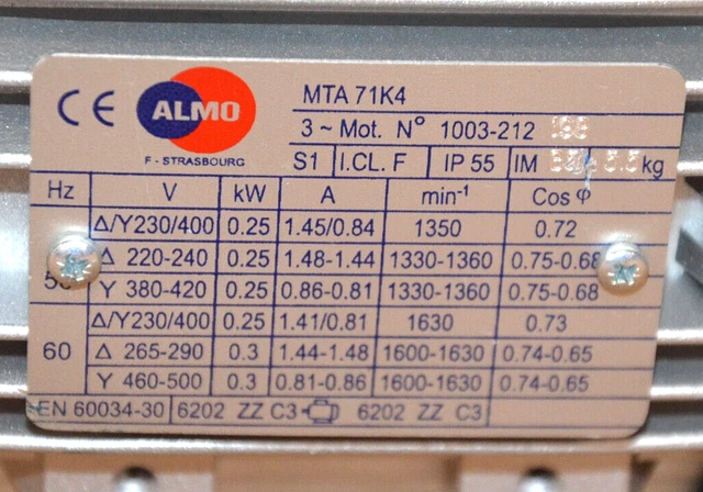 ALMO MTA71K4 GETRIEBEMOTOR MTA 71K4 NEU/unbenutzt EUR 199,99 - PicClick DE