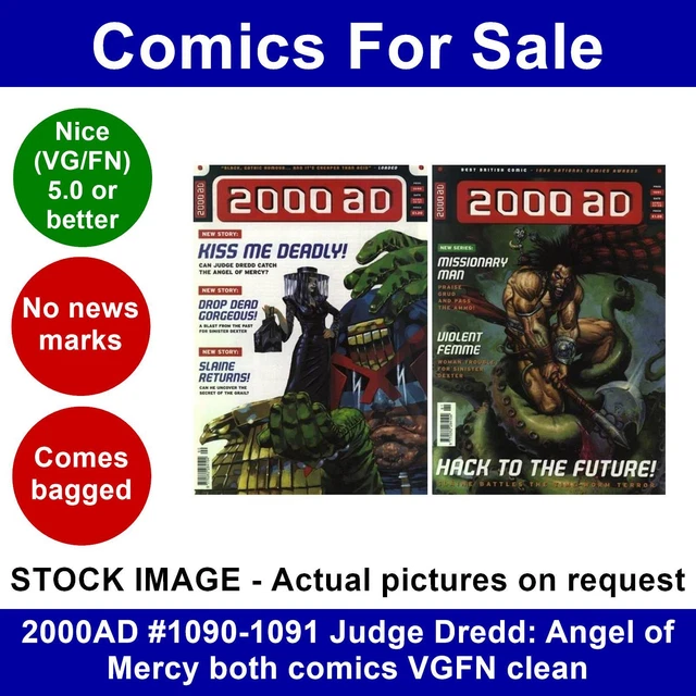 2000AD #1090-1091 JUDGE Dredd: Angel of Mercy both comics VGFN clean ...