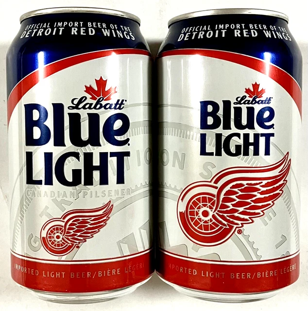 LABATT BLUE LIGHT Detroit Red Wings LNH Hockey bière vide 12 oz canette ...