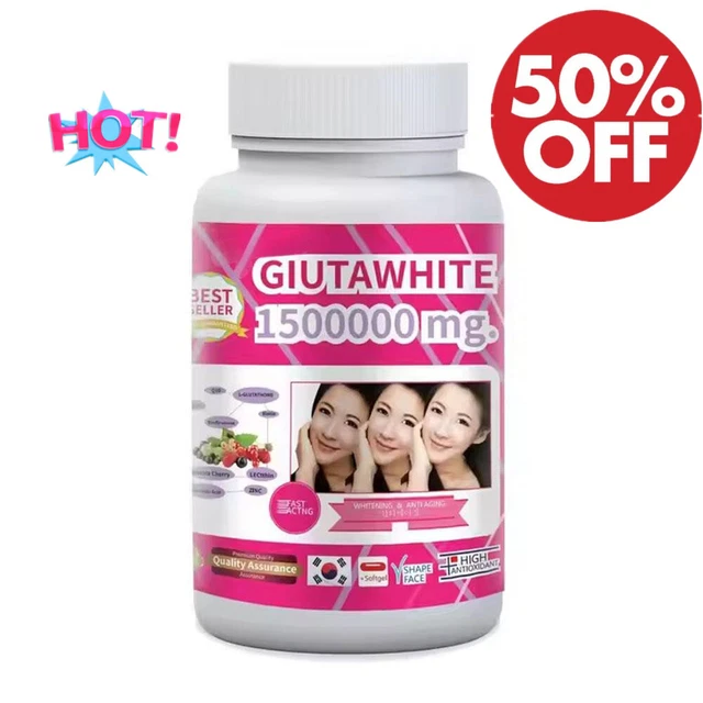 GLUTA WHITE 150000MG Glutathione Collagen Whitening 90 Capsules for ...