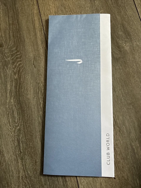 BA BRITISH AIRWAYS Club World Menu - 2024- Lunch/Dinner & Afternoon Tea ...