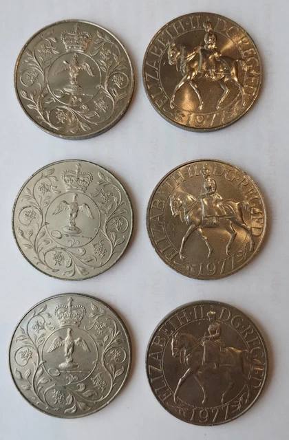 6 X 1977 British Crown Coins (Elizabeth II Silver Jubilee) £4.99 ...