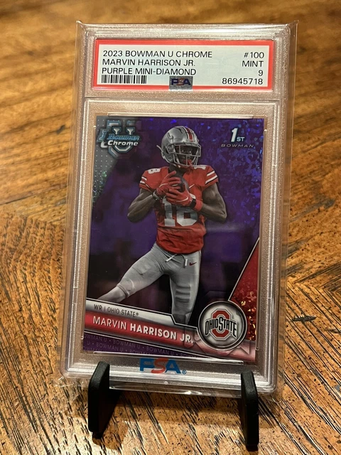 MARVIN HARRISON JR 2023 OSU Bowman U chrome PSA 9 violet mini diamant RC/399 EUR 168,04 ...