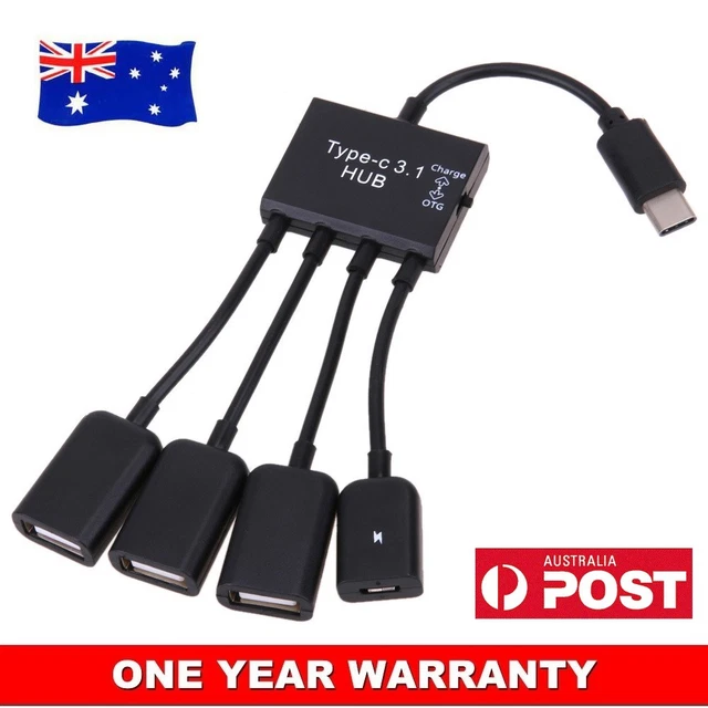 4-IN-1 USB TYPE-C OTG HUB w/ Power Charge For Samsung Galaxy Tab ...