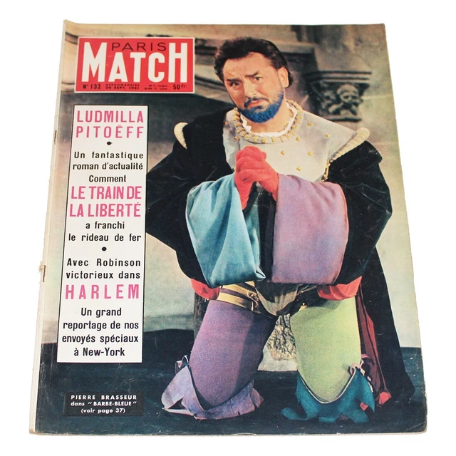 MAGAZINE / REVUE Paris Match n° 132 du 29/09/1951 Pierre Brasseur Barbe Bleue EUR 5,00 - PicClick FR