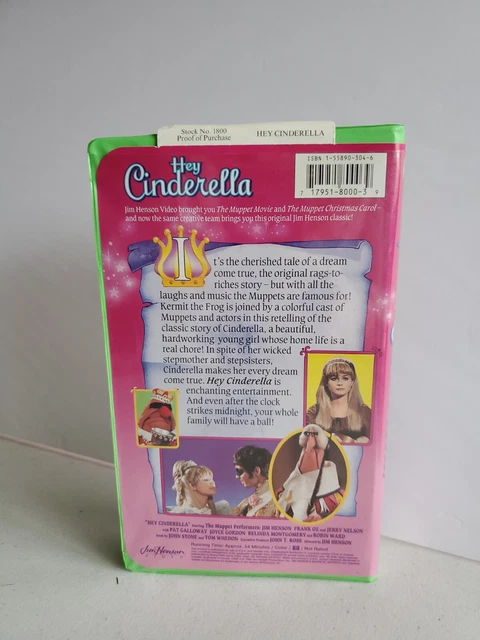 HEY CINDERELLA VHS Video Tape 1994 Jim Henson Muppets Clamshell Kermit ...