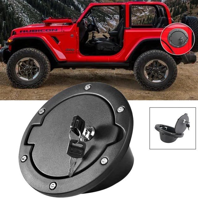 LOCKING GAS TANK Cap Fuel Filler Door Cover for Jeep Wrangler JK ...