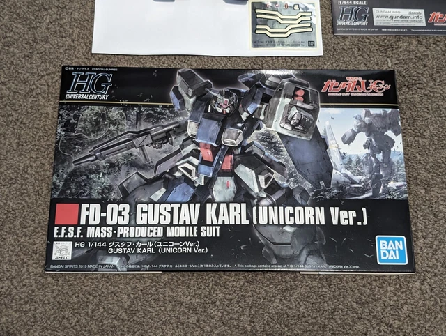 BANDAI - MOBILE Suit Gundam - HGUC 1/144 Gustav Karl Unicorn Ver. #221 Model kit £25.00 ...