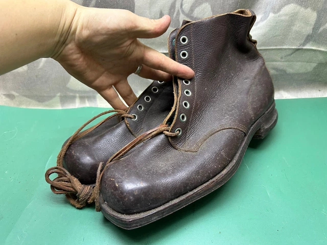 ORIGINAL SWEDISH/GERMAN ARMY Marching Ski Boots WW2 Pattern - Size EU49 ...