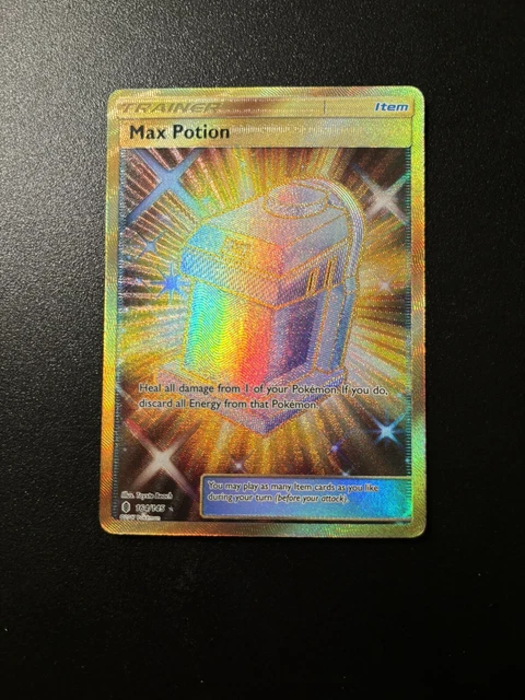 CARTA POKÉMON RARA Max Potion Guardians Rising 164/145 Holo Gold Secret ...