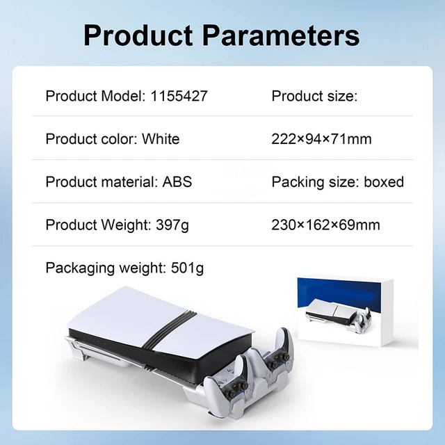 PREMIUM ABS MATERIAL für PS5 Pro Slim Horizontale Ladestation EUR 40,10 ...