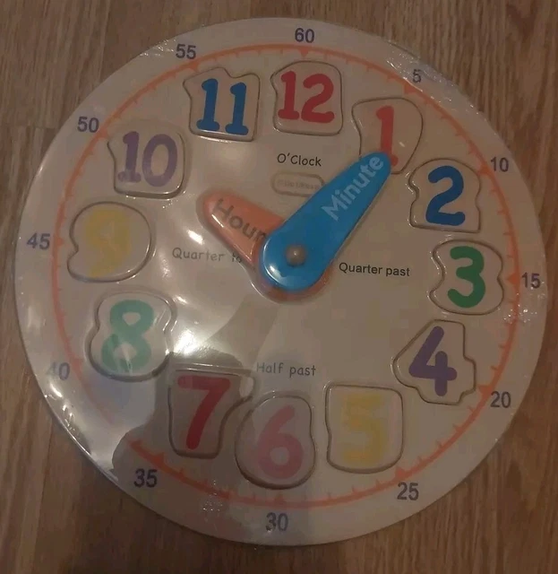 LITTLE TIKES,LEARN TO Tell The Time Educational Wooden Puzzle Clock ...