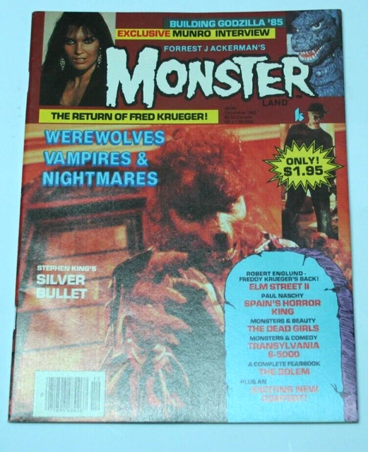 MAGAZINE MONSTER LAND #6 Déc 1985 Silver Bullet Godzilla Freddy Krueger ...