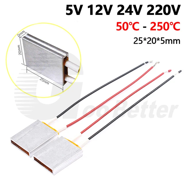 5V-220V PTC HEATER Element Constant Temperature Plate Thermostat ...