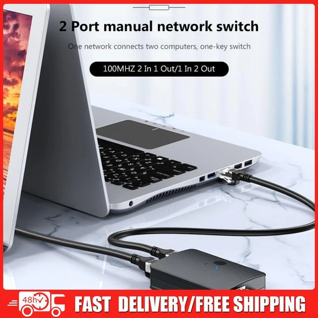 2 PORTS 100MBPS RJ45 Network Switch LAN Ethernet Sharing Hubs for ...