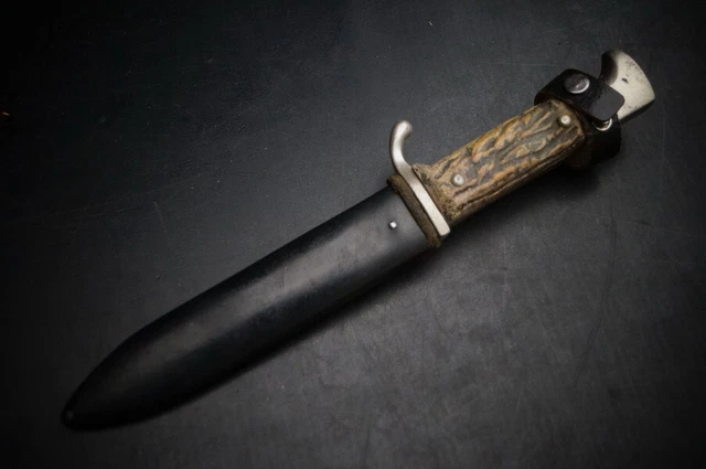 JUGEND FAHRTENMESSER MIT Schiff auf Klinge, PUMA Solingen, Stahlscheide ...