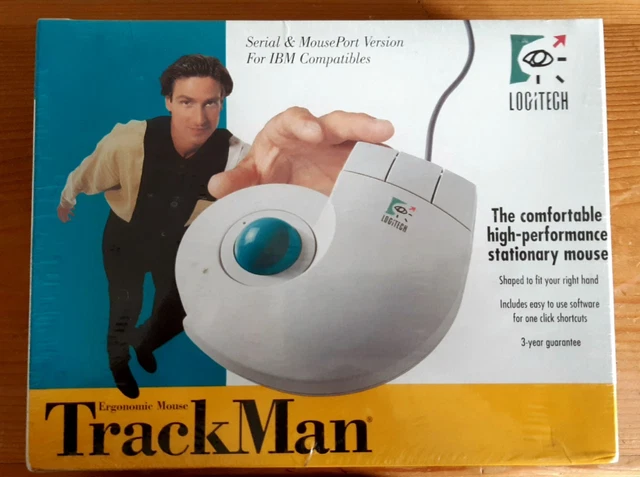 LOGITECH TRACKMAN SERIAL & Mouseport Version - Unopened Brand New £37. ...
