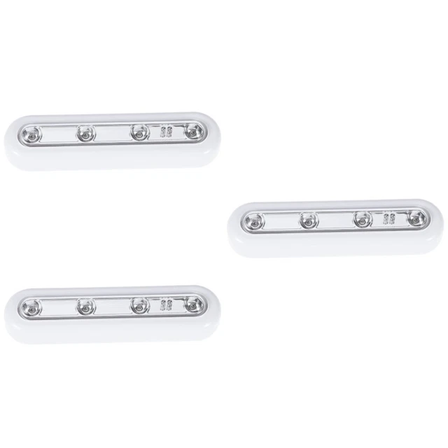 3PCS 4 LED Touch Tap Light Battery Cupboard Lights With Pads Warm £24. ...