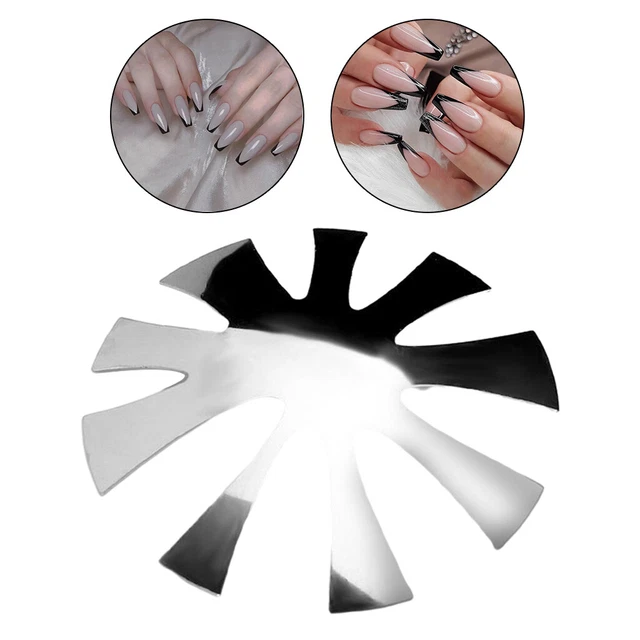 MULTI-SIZE EASY FRENCH Tip Line Edge Cutter Stencil Trimmer Nail Art ...