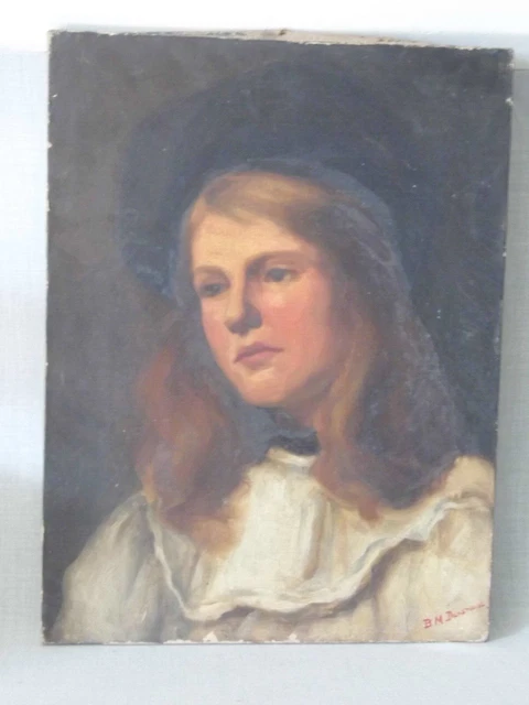 AN ANTIQUE OIL On Canvas Portrait Painting Of A Victorian Young Girl 1800S £124.00 - PicClick UK