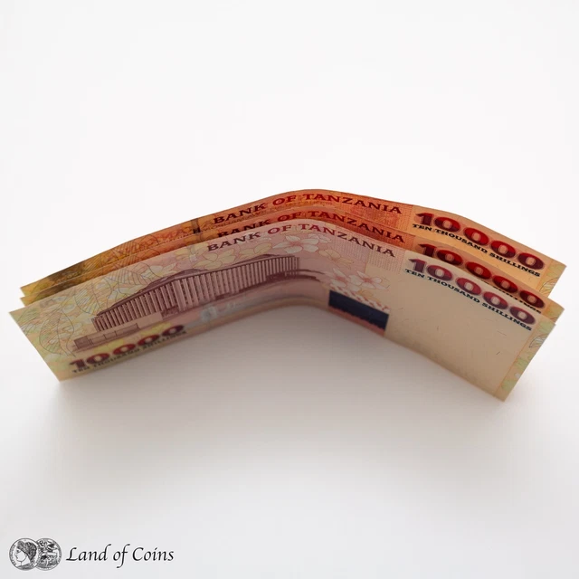 TANZANIA: 3 X 10,000 Tanzania Shillings Banknotes - Consecutive Serial ...