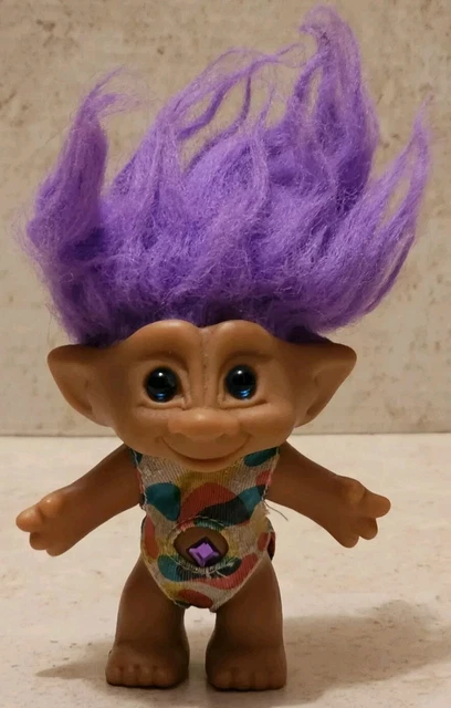 ACE NOVELTY TREASURE Troll in Swimsuit 90s Purple Jewel And Purple hair ...