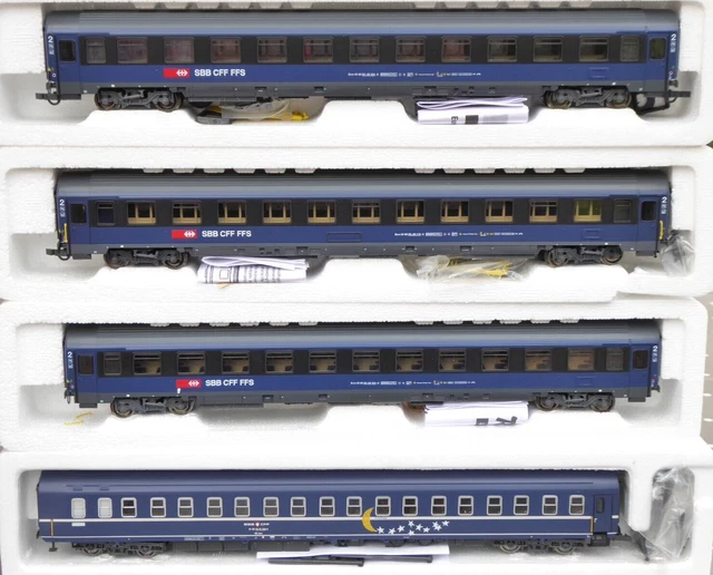 ROCO 44976-HERIS 13007 H0 Set 4x Wagon Train Rapide Le SBB Epoque 5/6 ...