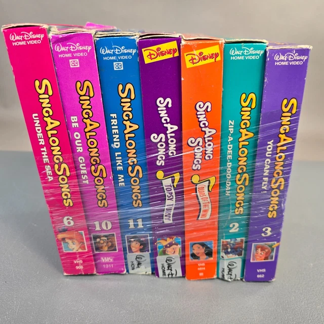 DISNEY SING ALONG Songs VHS Lot 8 On Screen Lyrics Lion King Pocahontas ...