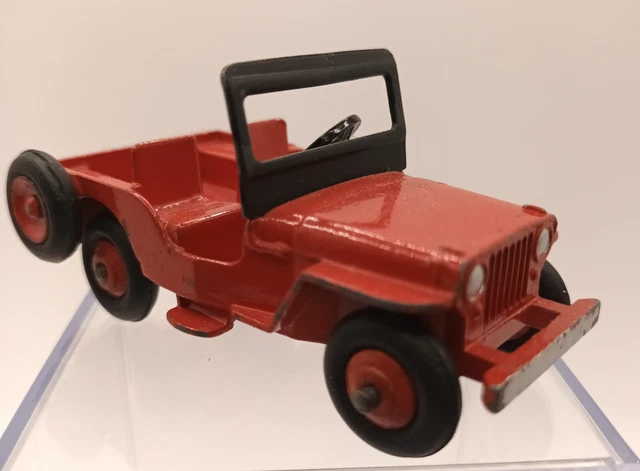 DINKY TOYS MECCANO VINTAGE DIECAST JEEP IN RED WITH RED HUBS 25y 1948 ...