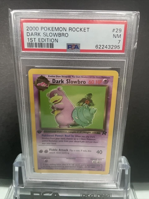 PSA 7 *1ST EDITION* Dark Slowbro 29/82 Team Rocket Pokémon *99p No ...