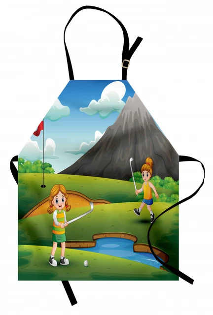 GOLF COURSE SCENE Apron Golfer Children £17.99 - PicClick UK