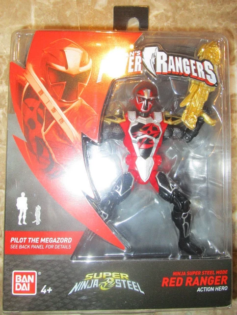 FIGURINE POWER RANGERS Super Mode Acier Ninja Rouge Ranger Brody Romero ...