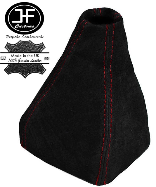 ROUGE BRODERIE VÉRITABLE Daim Vitesse Manuelle Soufflet Pour Saab 93 9 ...