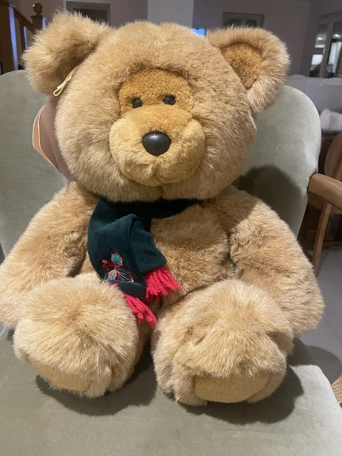 LOVELY T.D. BEAR Teddy Bear Vintage BHS Soft Plush Bear With Xmas Scarf ...