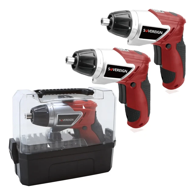 NEW SOVEREIGN S010 3.6V Lithium-ion Cordless Screwdriver Kit + 2 Drills ...